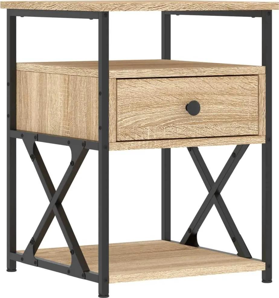 vidaXL Noční stolek 40 x 42 x 55 cm kompozitní dřevo [826075] Barva: kouřový dub