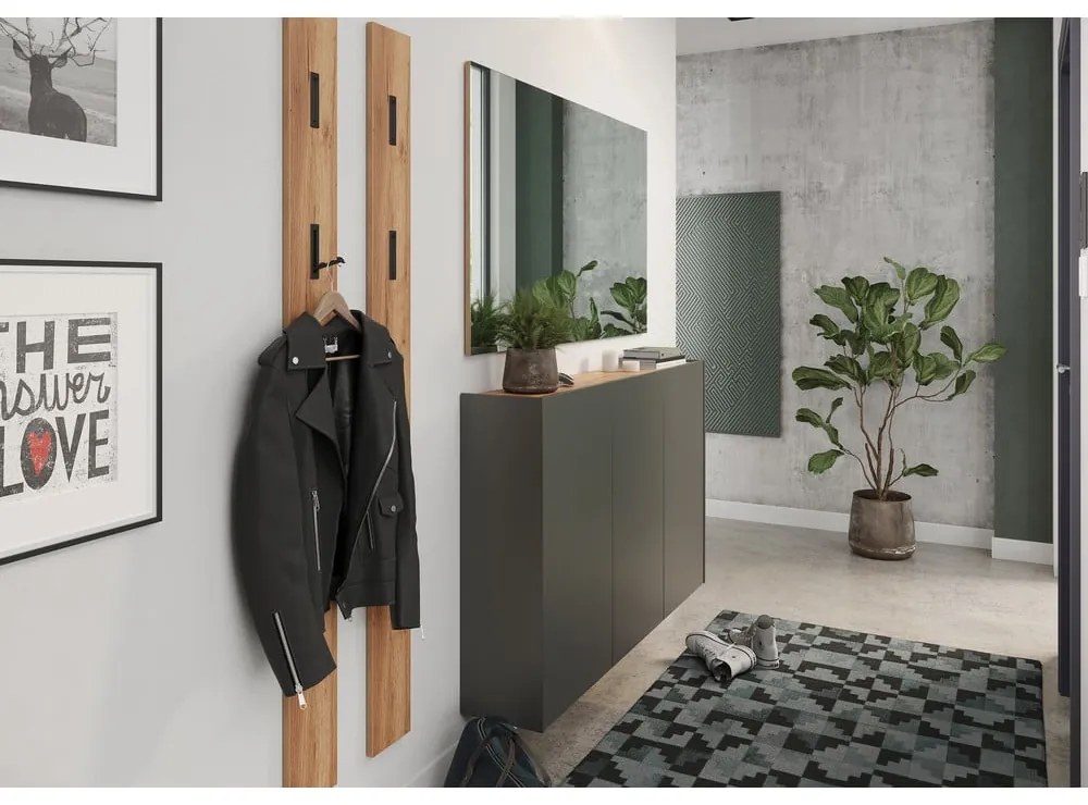 Antracitová závěsná skříňka v dekoru dubu 138x87x25 cm Libbiano – Germania