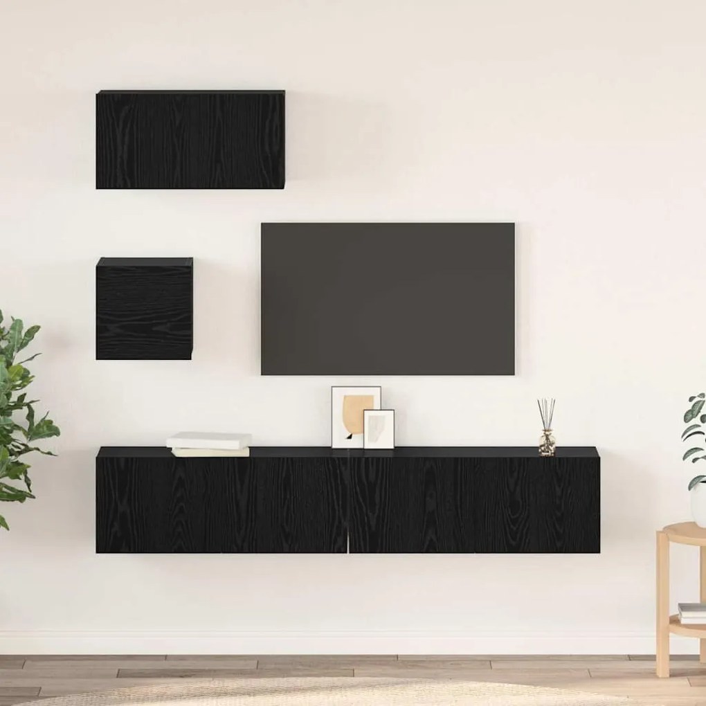 Sestava TV skříněk 4 ks Černý dub Kompozitní dřevo 3393436