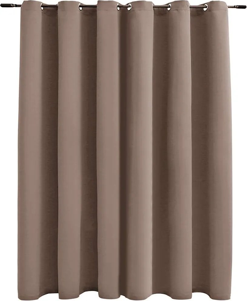Zatemňovací závěs s kovovými kroužky taupe 290 x 245 cm 134437