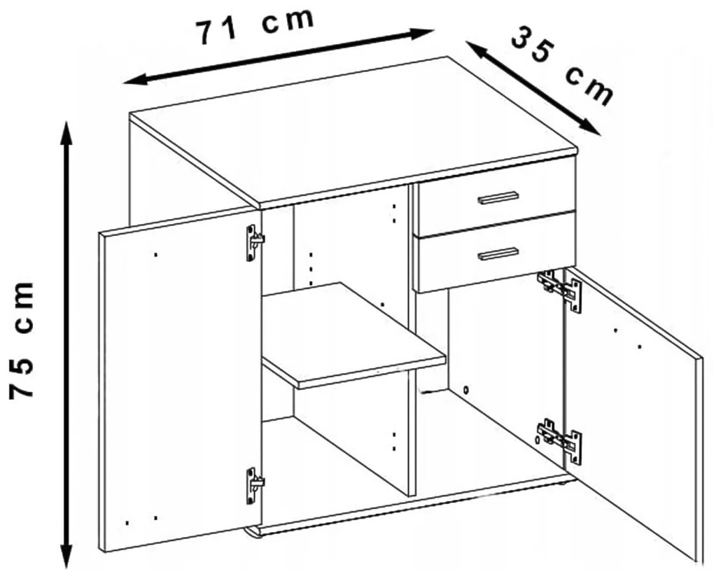 Komoda MYKK 2 švestka