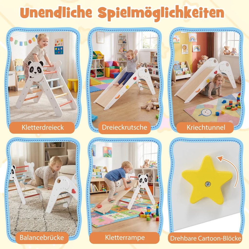 Costway Sada lezeckých trojúhelníků, skládací Montessori lezecká