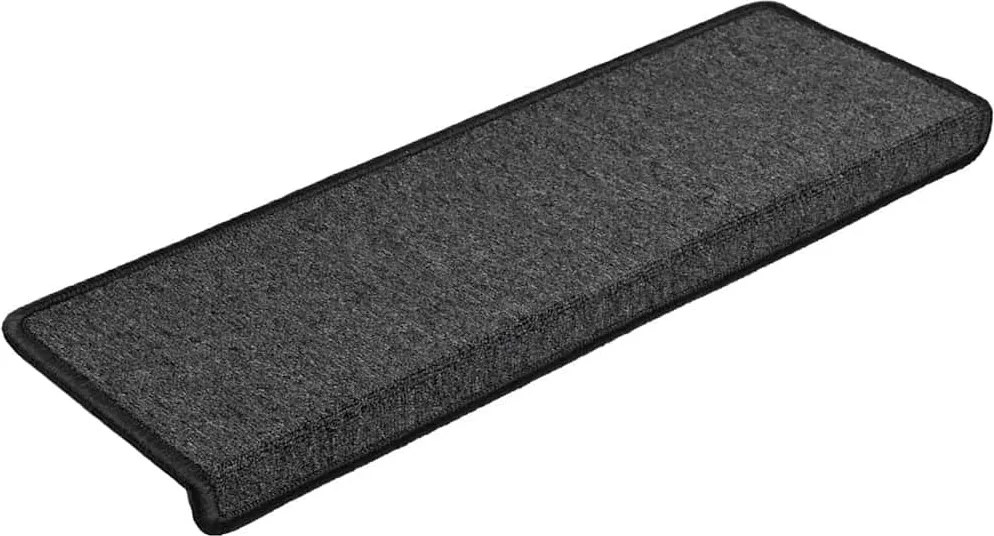 Schodové rohože 15 ks 65 x 21 x 4 cm antracitové s obdélníkovým okrajem 134567