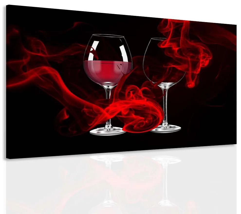 Obraz vášeň ve skleničce vína (90x60 cm) - InSmile ®