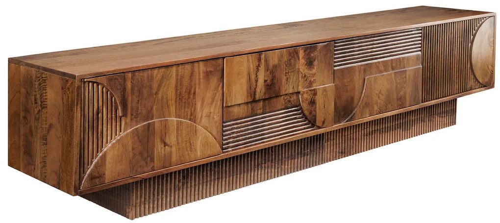 Invicta Mangový TV stolek ART DECO tmavě hnědý 200 cm 46805