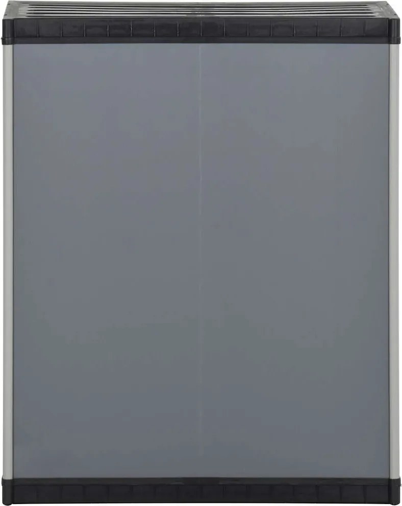 Zahradní skříň na odpadky šedá a černá 68 x 37 x 84 cm PP 340987