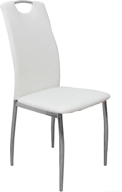 Jídelní židle, ekokůže bílá / chrom, ERVINA 0000182182 Tempo Kondela