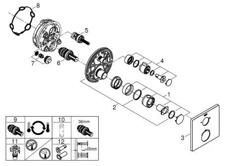 GROHE 24079000 - Termostatická sprchová baterie GROHTHERM lesklý chrom