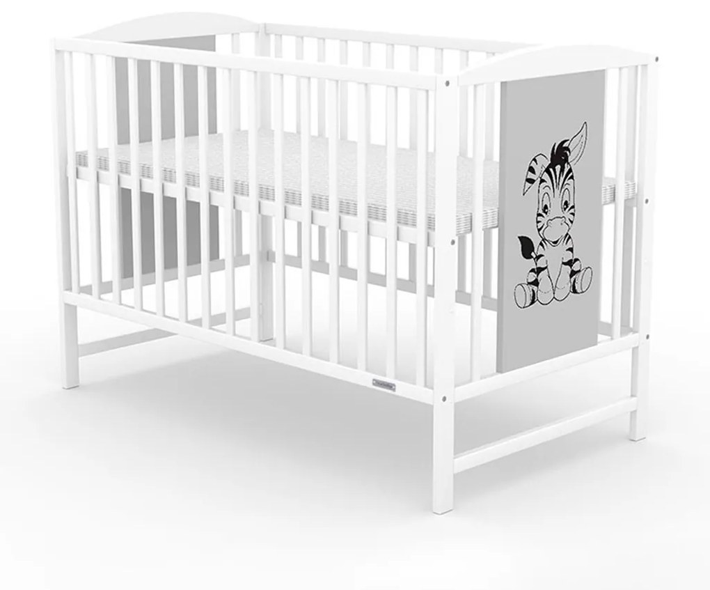 Dětská postýlka New Baby POLLY standard Zebra bílo-šedá Barva: Šedá