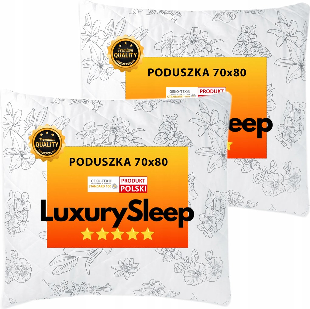 Polštáře 70x80 2ks 2PACK antialergické prošívané Set Premium Pl