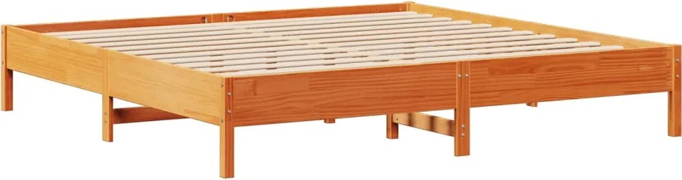 Postel bez matrace voskově hnědá 200 x 200 cm masivní borovice 3306878