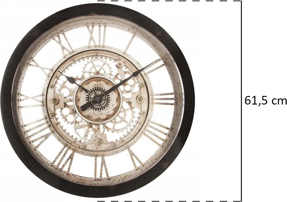 Nástěnné hodiny mechanizmus, průmyslový styl, Atmosphera Créateur d'intérieur O61,5 cm