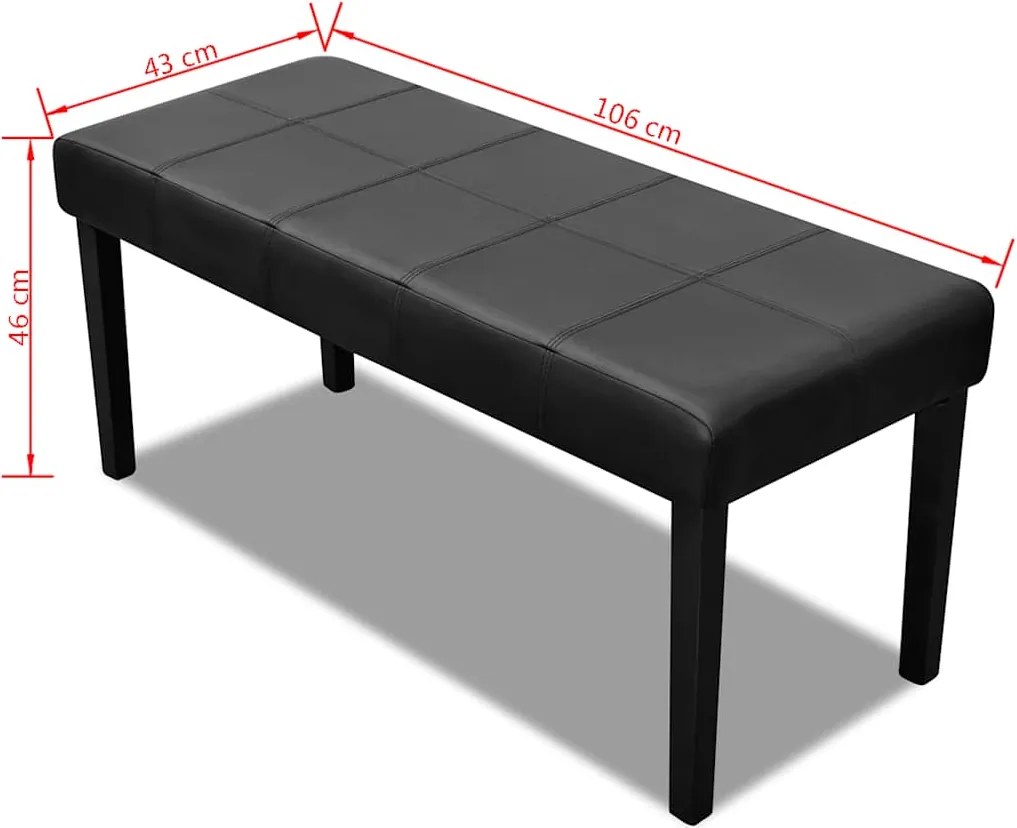 Lavice z vysoce kvalitní černé umělé kůže 241104