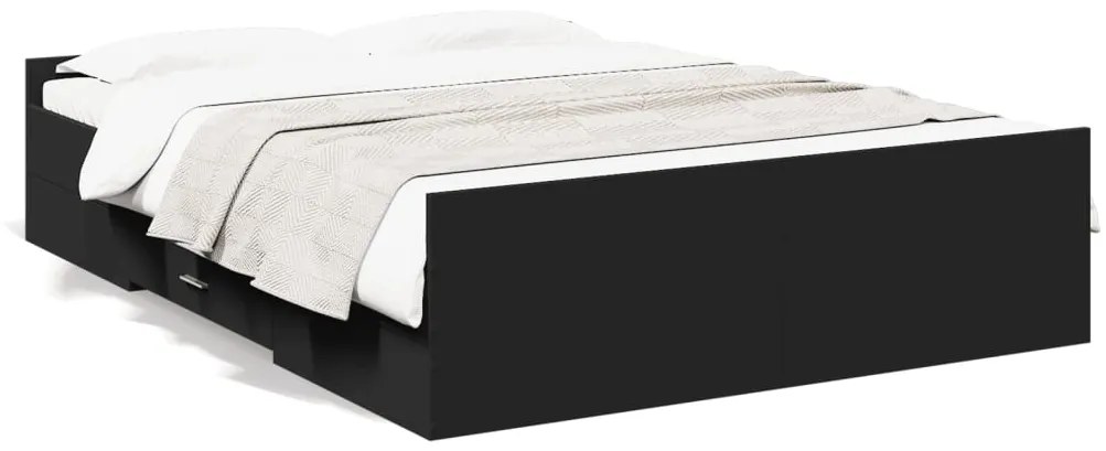 Rám postele se zásuvkami černý 120 x 200 cm kompozitní dřevo,  3280301