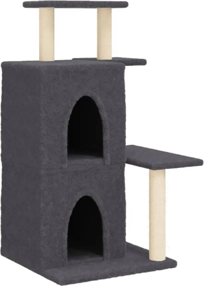 Škrabadlo pro kočky se sisalovými sloupky tmavě šedé 97 cm 172114