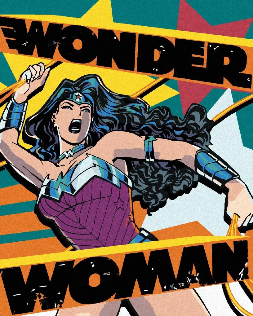 Zuty - wonder woman křičí plakát, 40×50 cm, bez rámu a bez vypnutí plátna