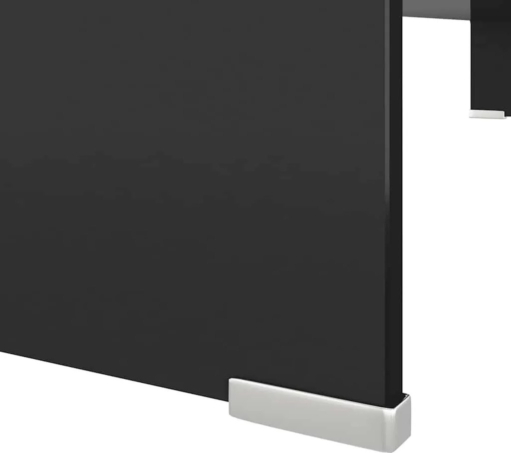 TV stolek / podstavec na monitor sklo černý 100x30x13 cm 244139