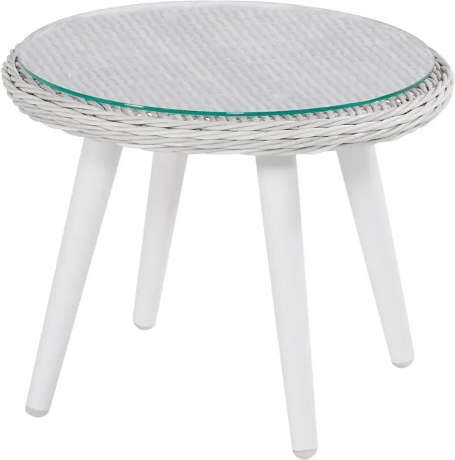 Proutěný zahradní stolek s povrchem ze sklad Hartman Casablanca, ø 50 cm