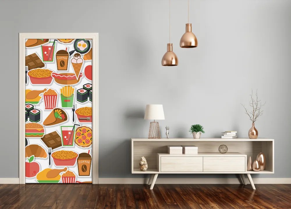 Fototapeta na dveře samolepící fast food 95x205 cm