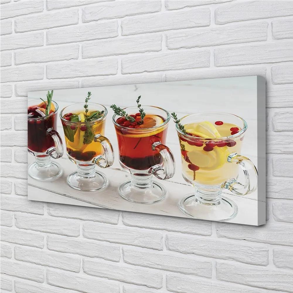 Obrazy na plátně Zimní ovocný čaj byliny 120x60 cm