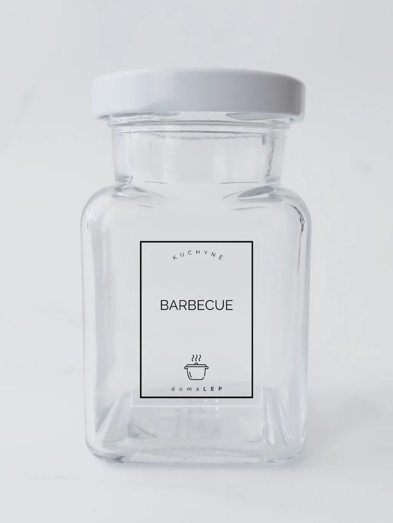 Samolepka na kořenky BARBECUE průhledná 3 × 4 cm základní písmo