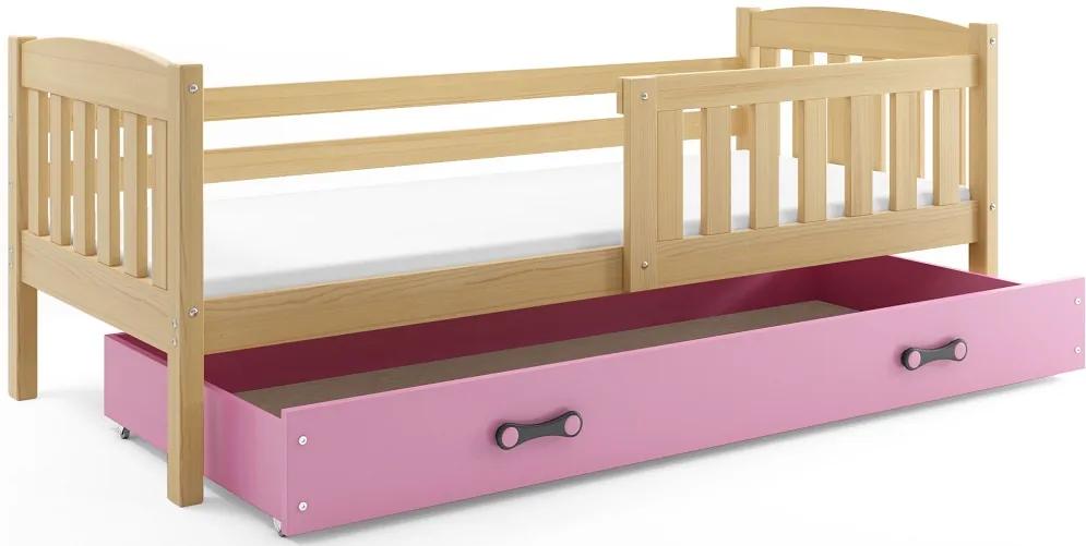 BMS Group Dětská postel s úložným prostorem KUBUS borovice Velikost postele: 160x80 cm, Barva šuplíku: Modrá