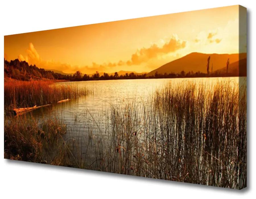 Obraz na plátně Jezero Krajina Západ 120x60 cm