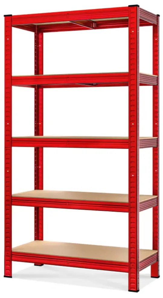 Regál s vysokou nosností HEAVY, max. 875 kg, 90×40×180 cm, červená Monzana