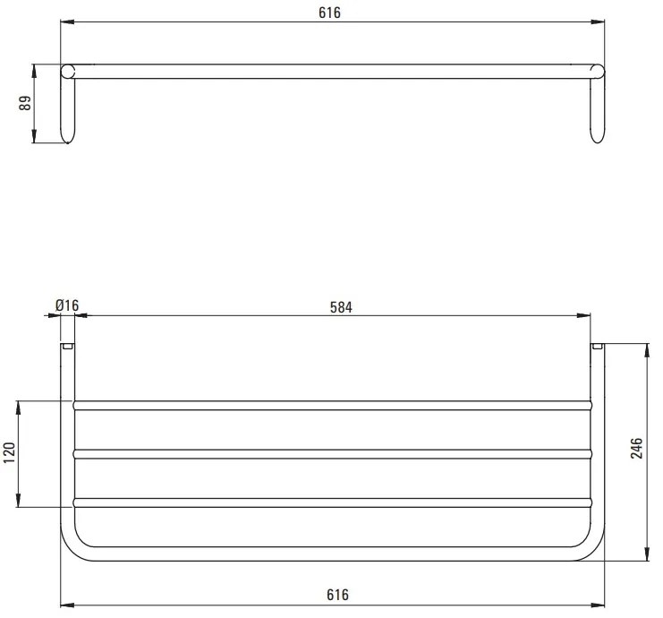 Deante Silia, nástěnná polička žebříková, ocelová, DEA-ADI_F531
