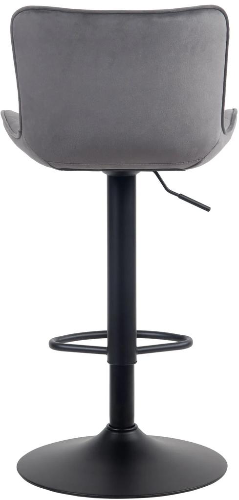 Barová židle Millom - samet | tmavě šedá
