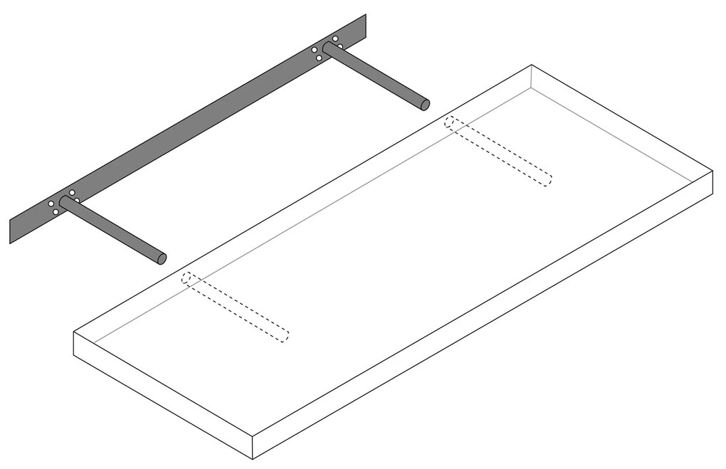 Nástěnná police FIGO+ konzole, 110 cm, tmavý dub Casaria
