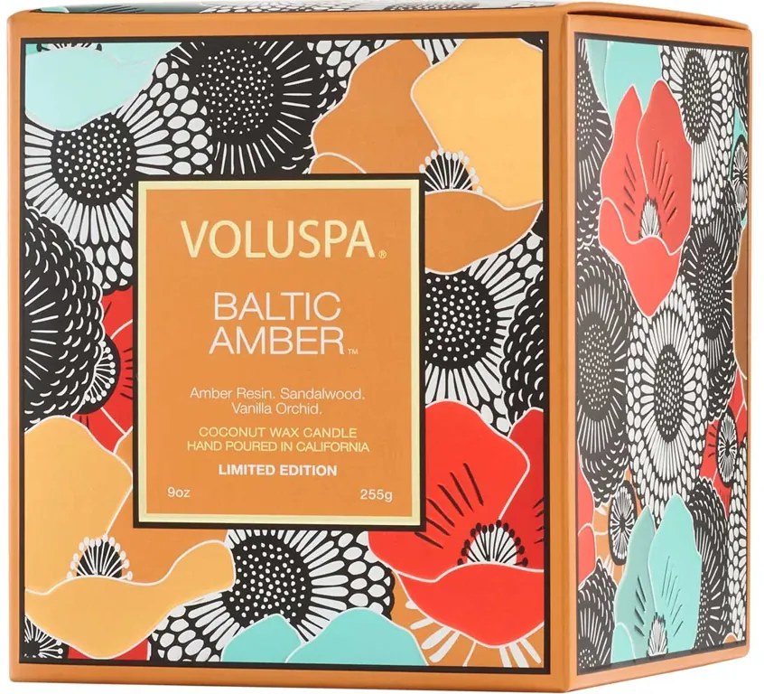 Voluspa – XXV limitovaná edice svíčka Baltic Amber (Baltská ambra), 255 g