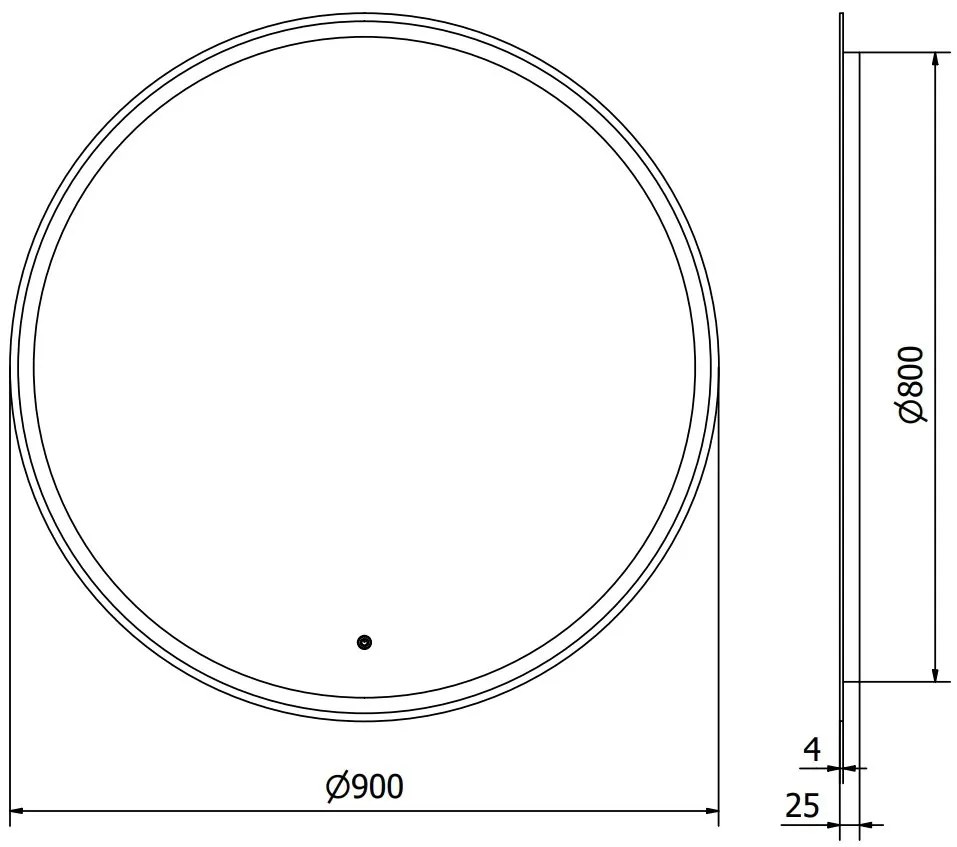 Kulaté zrcadlo MEXEN GOBI 90 cm - s LED podsvícením a vyhříváním, 9801-090-090-611-00