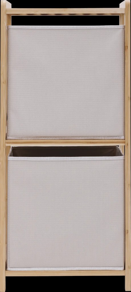 Bambusový regál TIDY se dvěma látkovými boxy, 34,7 x 33 x 77,5 cm