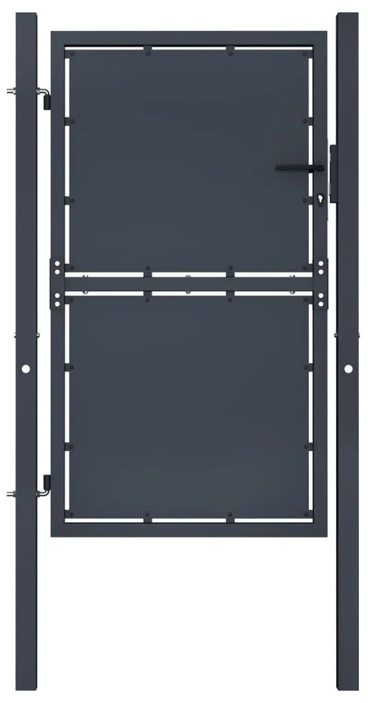 Zahradní brána ocelová 100 x 200 cm antracitová 144522