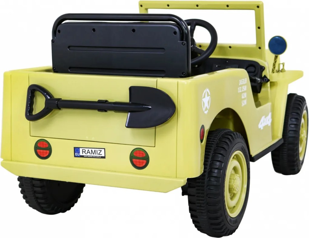 Ramiz Retro vojenské auto pro děti béžové + pohon 4x4