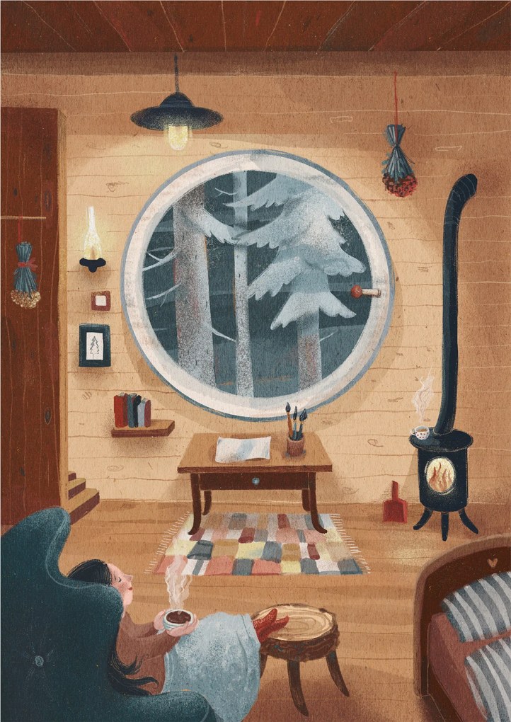 Anežka Slavotínková | Domeček Rám: Bílý, Velikost: 30 x 20 cm