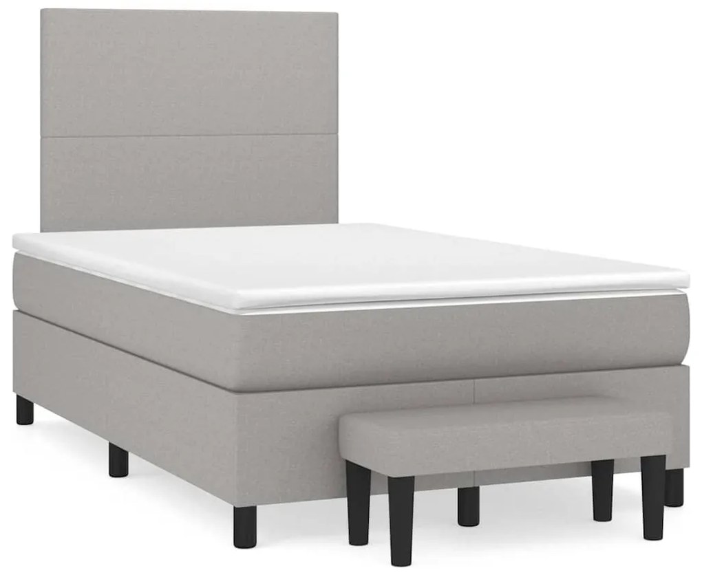 Box spring postel s matrací světle šedá 120x190 cm textil 3270341