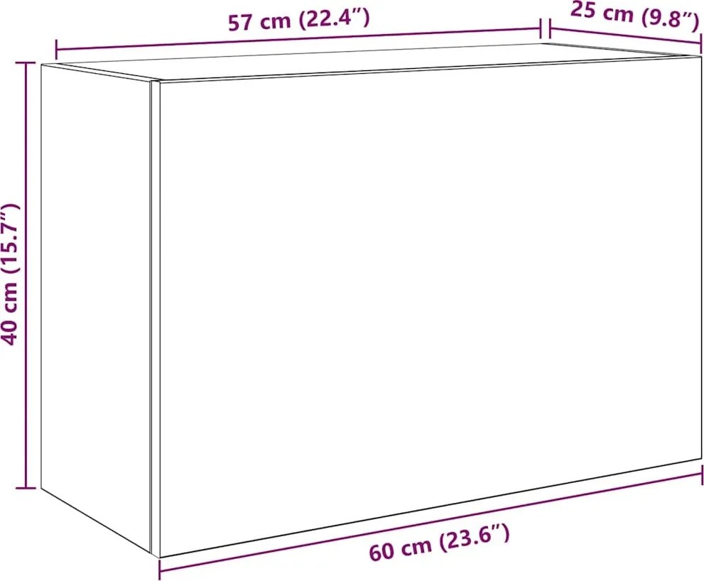 vidaXL Koupelnová nástěnná skříňka 60 x 25 x 40 cm kompozit [860070] Barva: Černá