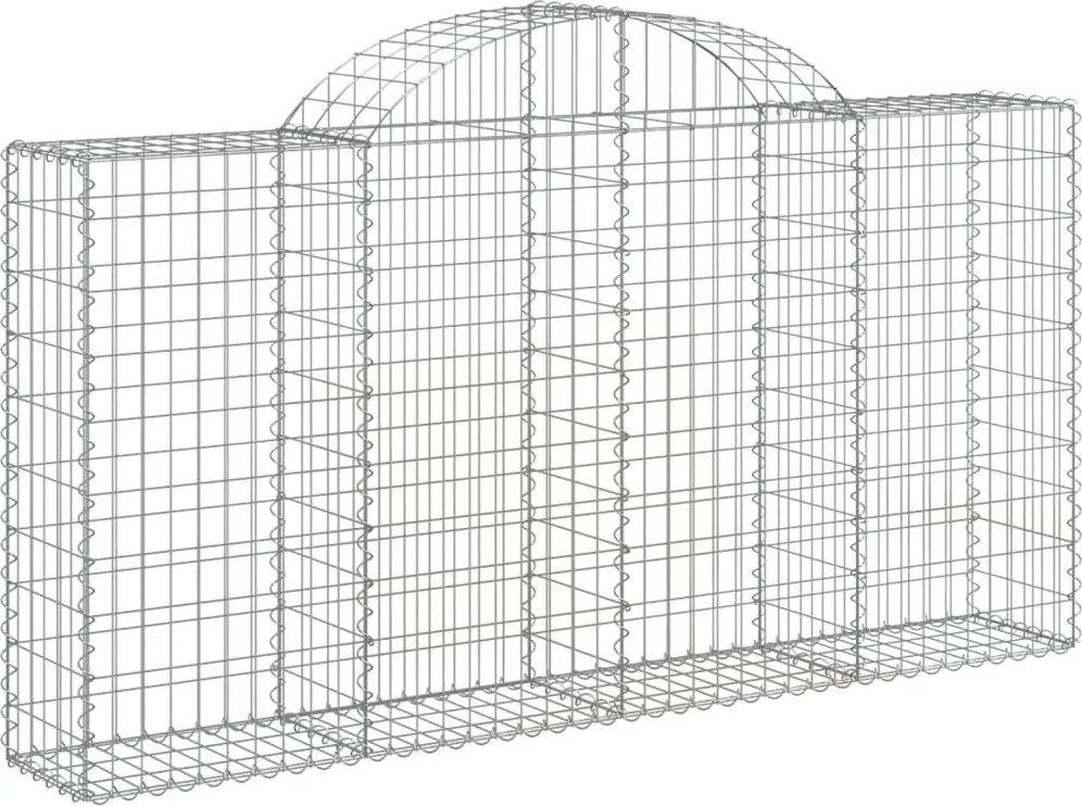 Klenuté gabionové koše 4 ks 200x30x100/120cm pozinkované železo 3146112