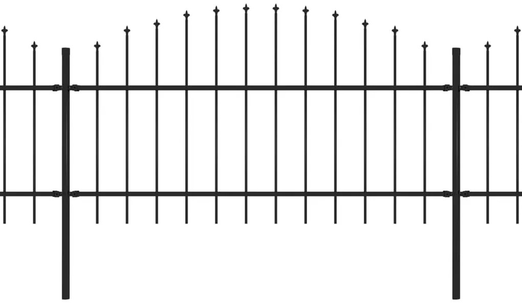 vidaXL Marketos Zahradní plot s kopím nahoře ocelový 359 x 125 cm černý