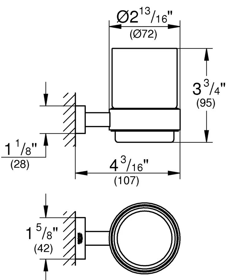 Grohe Essentials Cube - Pohár s držákem, chrom 40755001