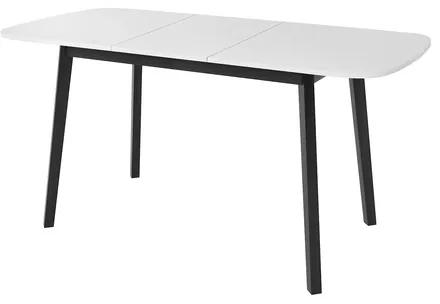 Rozkládací stůl Grazpen S 130x80 se 6 židlemi Lekoz, Barva dřeva: bíla + černá, Potah: Amor Velvet 4302