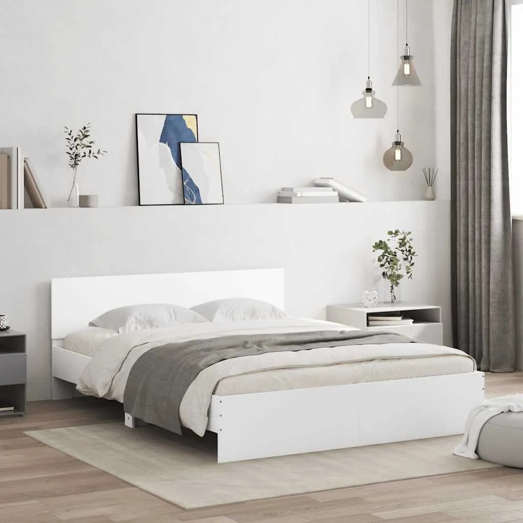 vidaXL Rám postele s čelem 140 x 190 cm Kompozitní dřevo [3207497] Barva: Černá