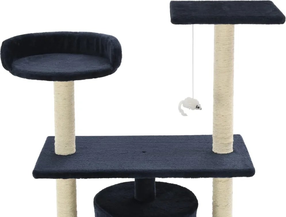 Škrabadlo pro kočky se sisalovými sloupky 95 cm tmavě modré 170516