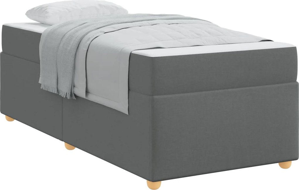 Rám postele s matrací Tmavě šedá 90 x 190 cm textil 3399322