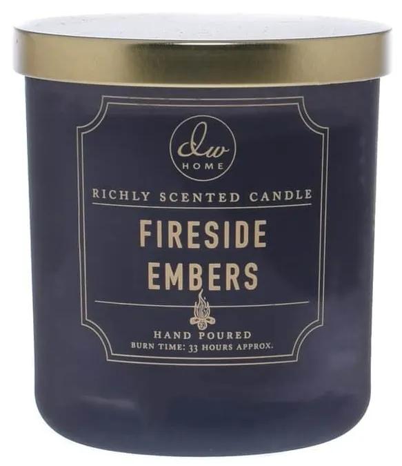 dw HOME Vonná svíčka ve skle Fireside Embers 260 g, černá barva, zlatá barva, sklo, vosk