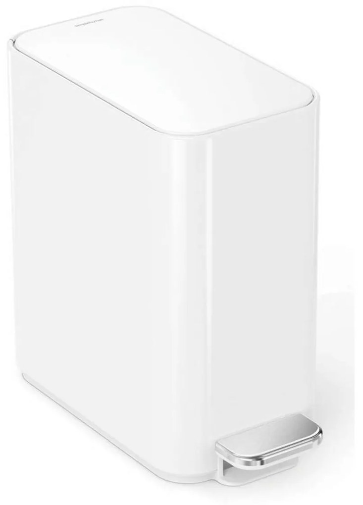 Simplehuman - Odpadkový koš 5 l, s kapsou na sáčky, bílá CW2102