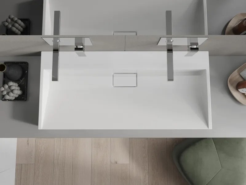 Mexen Ava umyvadlo na desku z konglomerátu B/O 100 x 46 cm, bílá - 23011000