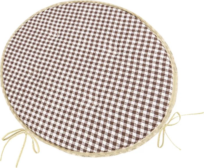 Bellatex Sedák BERTA kulatý hladký Hnědá 40 cm, (průměr)